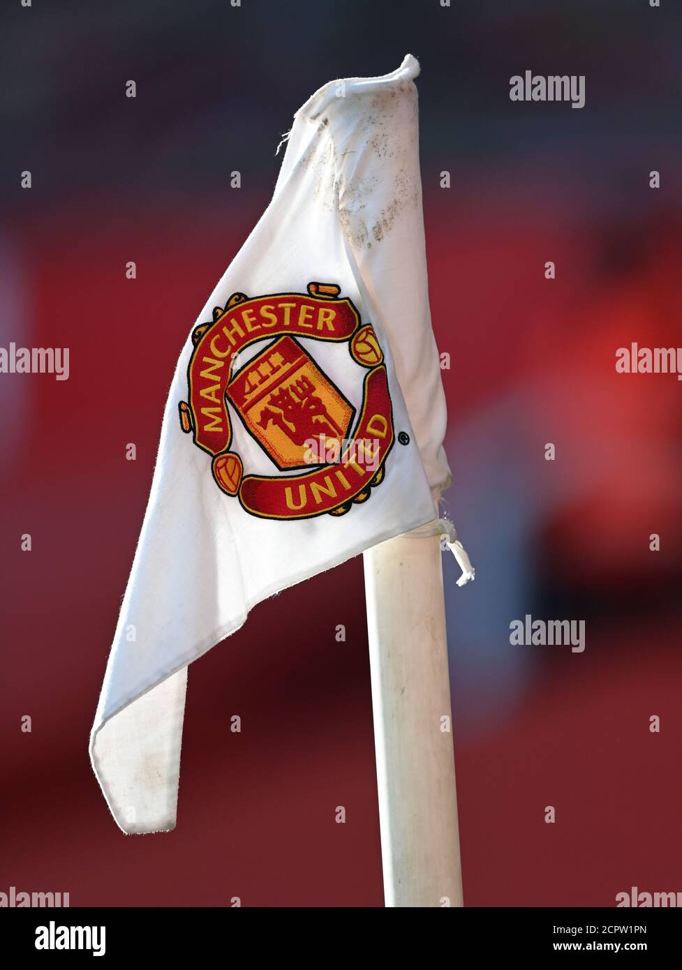 A Manchester United corner flag during the Premier League match at Old ...