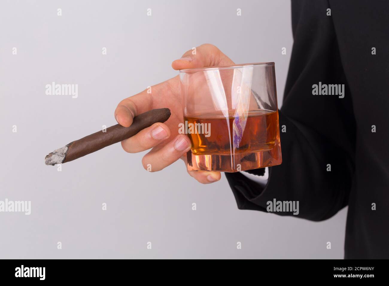 tycoon, grey background Stock Photo - Alamy