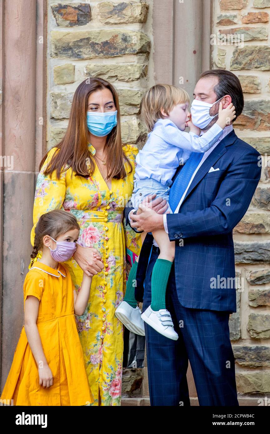 Clevaux, Luxembourg. 19th Sep, 2020. Prince Louis, Prince Felix, Princess Claire, Princess ...