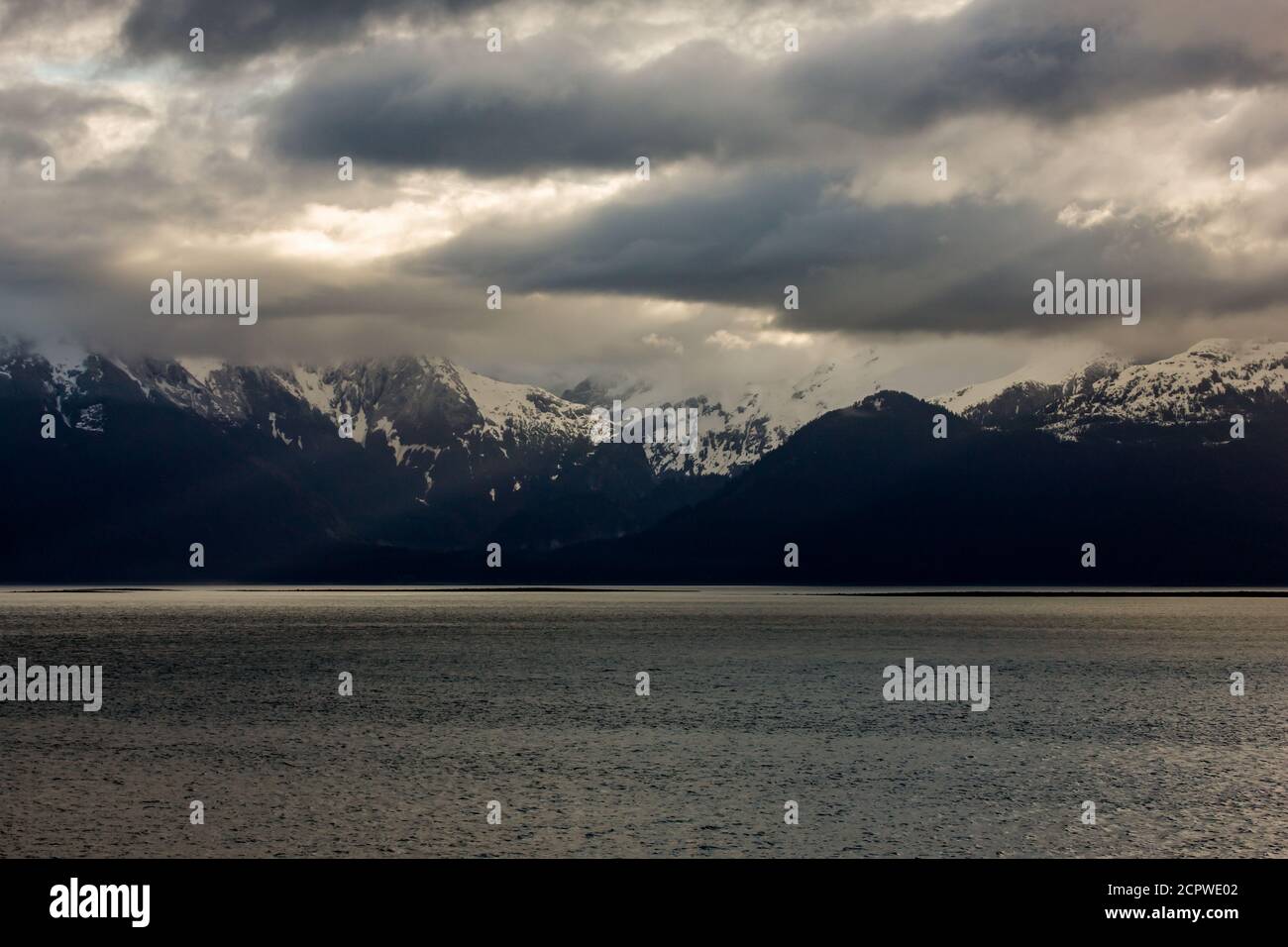 The natural beauty of Alaska with its mountains, foothills, ocean, snow ...