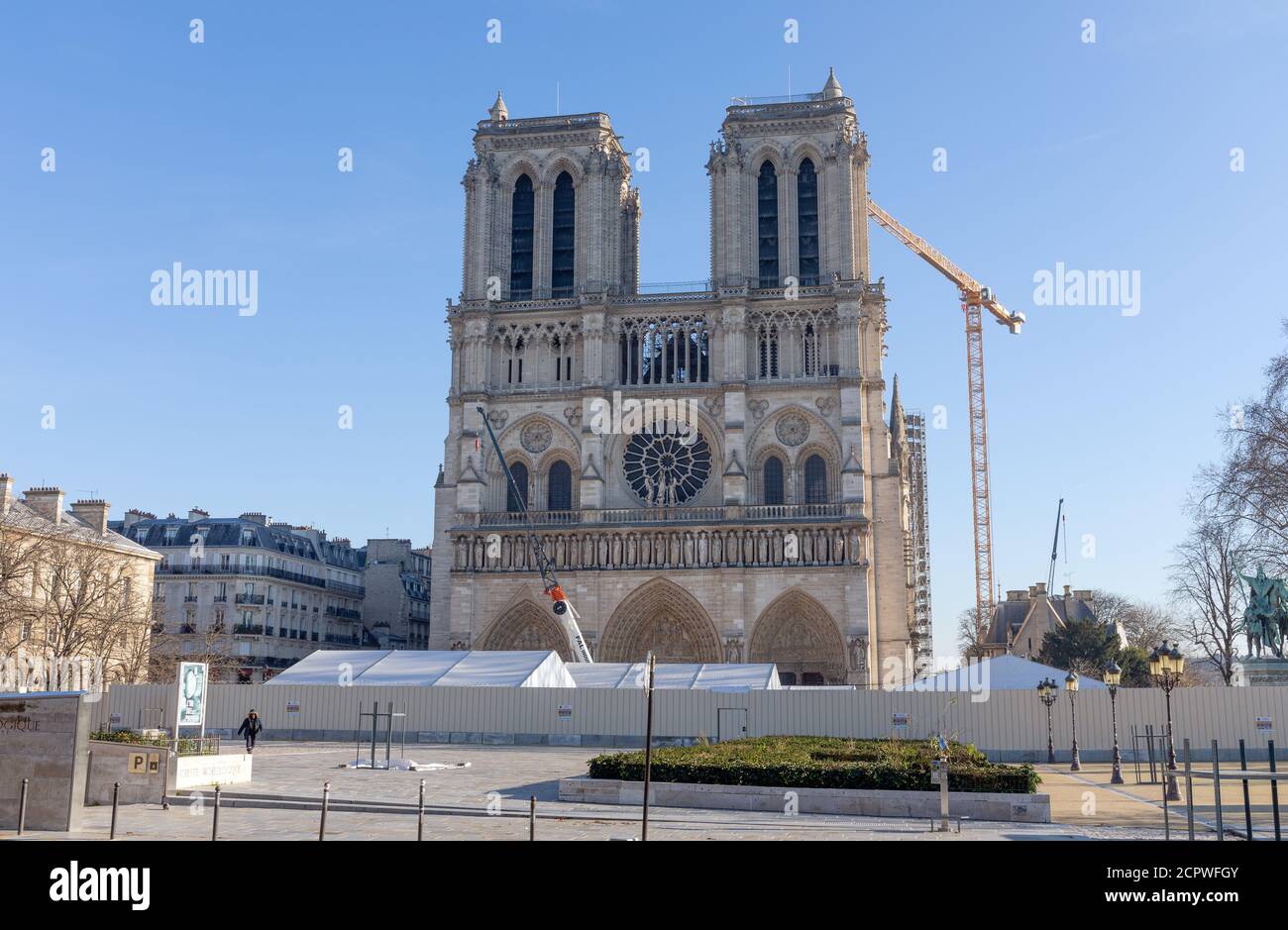 PARIS, FRANCE - DECEMBER 30, 2019: Notre-Dame with restoration ...