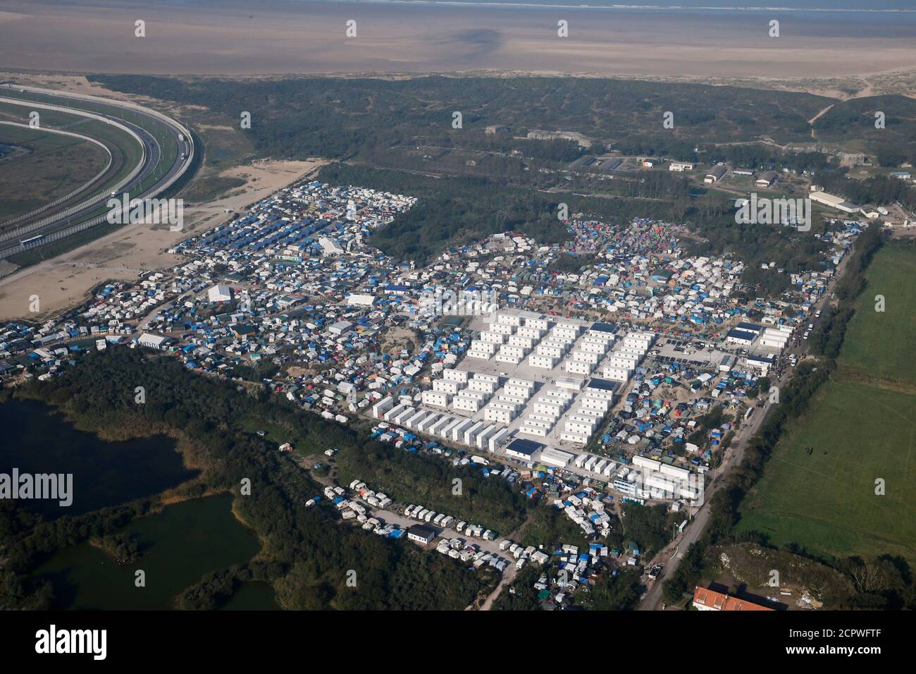 Calais jungle aerial hi-res stock photography and images - Alamy
