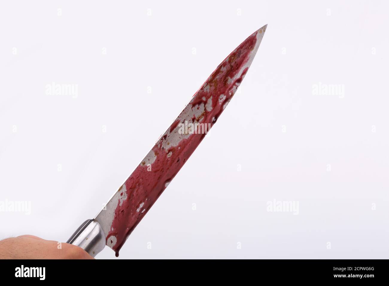 bloody blade isolated white background Stock Photo - Alamy