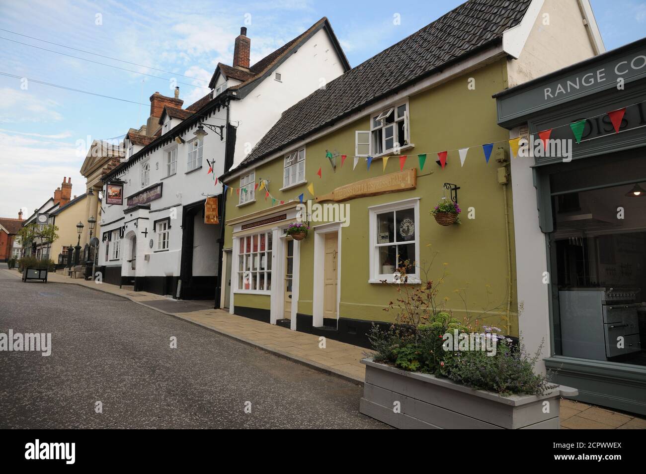 View Diss Deli and The Greyhound , Diss, Norfolk Stock Photo - Alamy