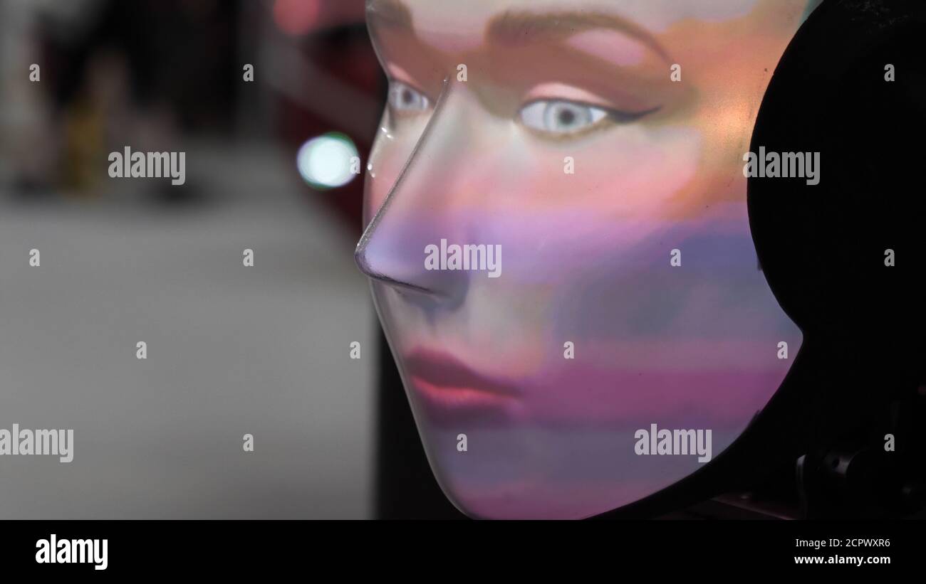 Human robot. Robot face close up. Artificial intelligence Stock Photo ...