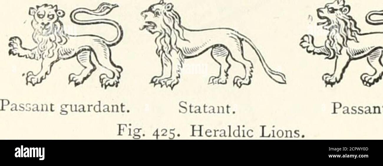 Heraldic Lion Passant Guardant