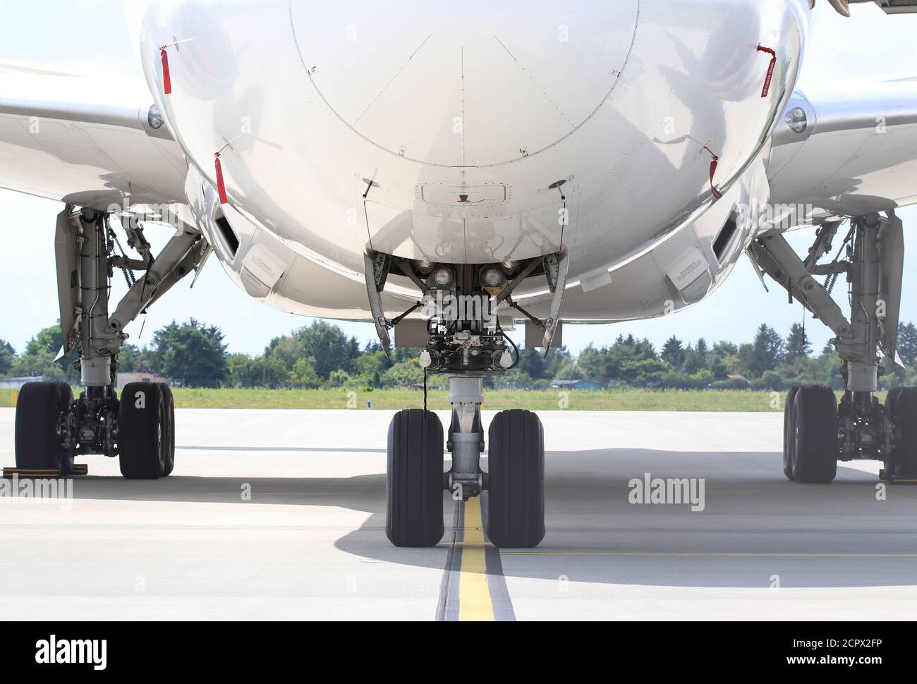 Chassis with headlights of Boeing 787-8 Dreamliner, front view Stock ...