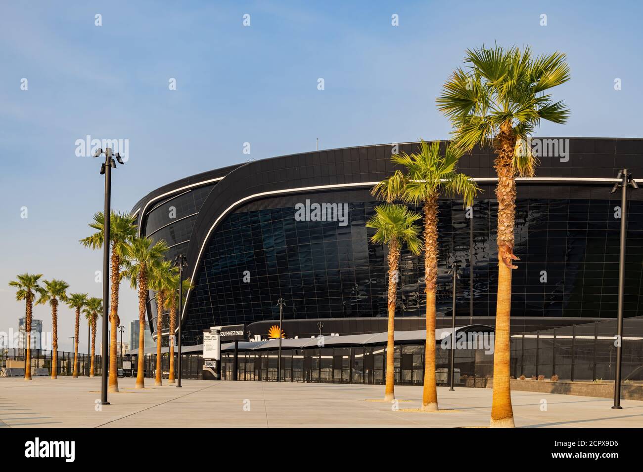 Las Vegas, SEP 15, 2020 - Sunny exterior view of the Southwest Entry of ...