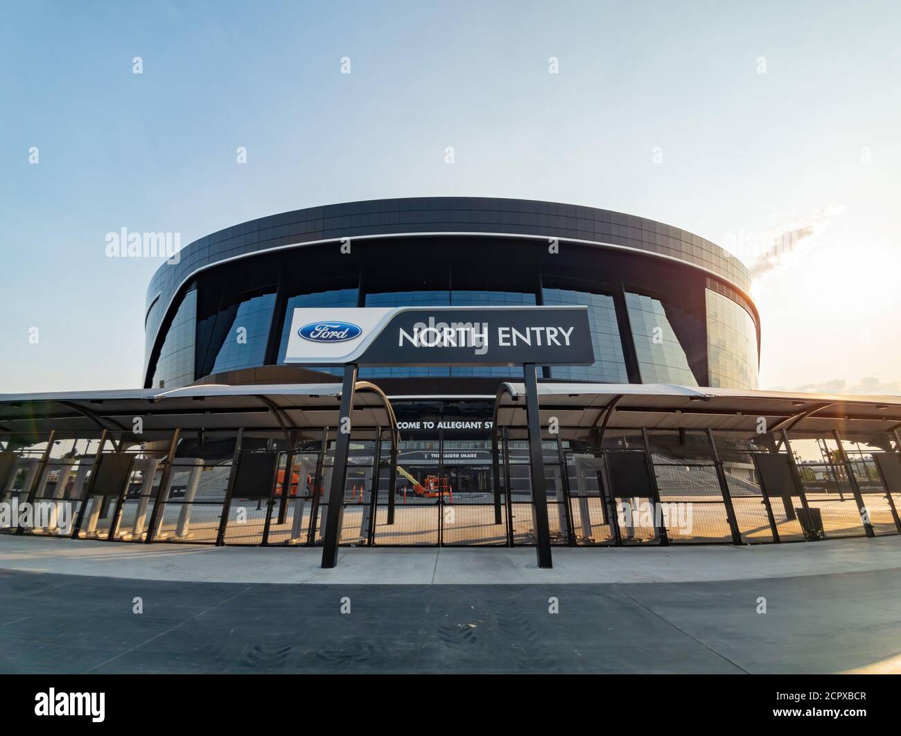 Las Vegas, SEP 15, 2020 - Sunny exterior view of the North Entry of ...