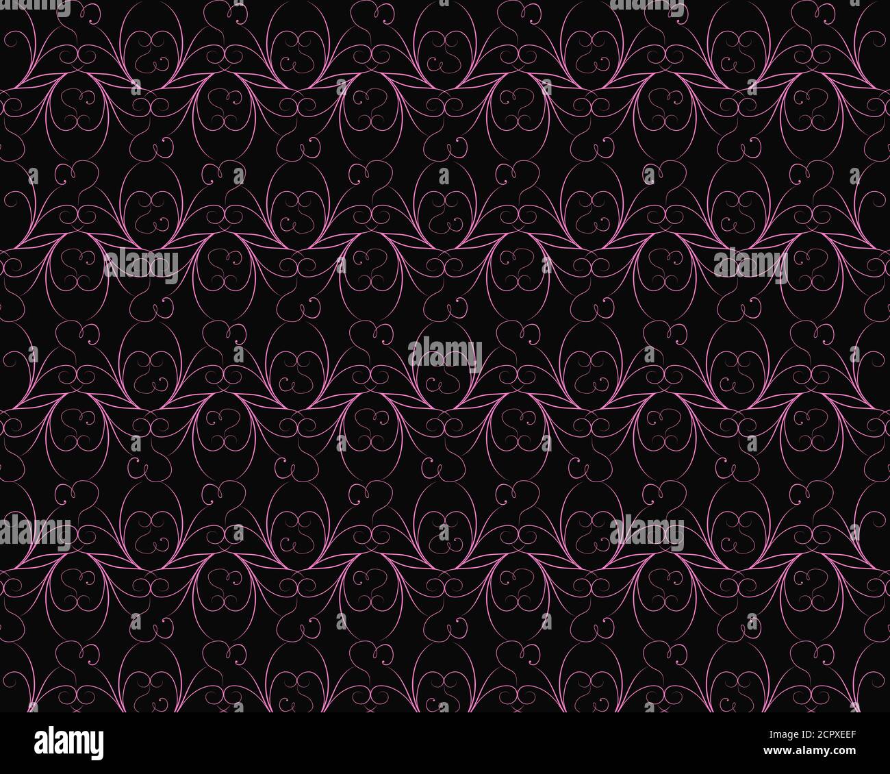 Abstract purple curly flower pattern on black Stock Photo - Alamy