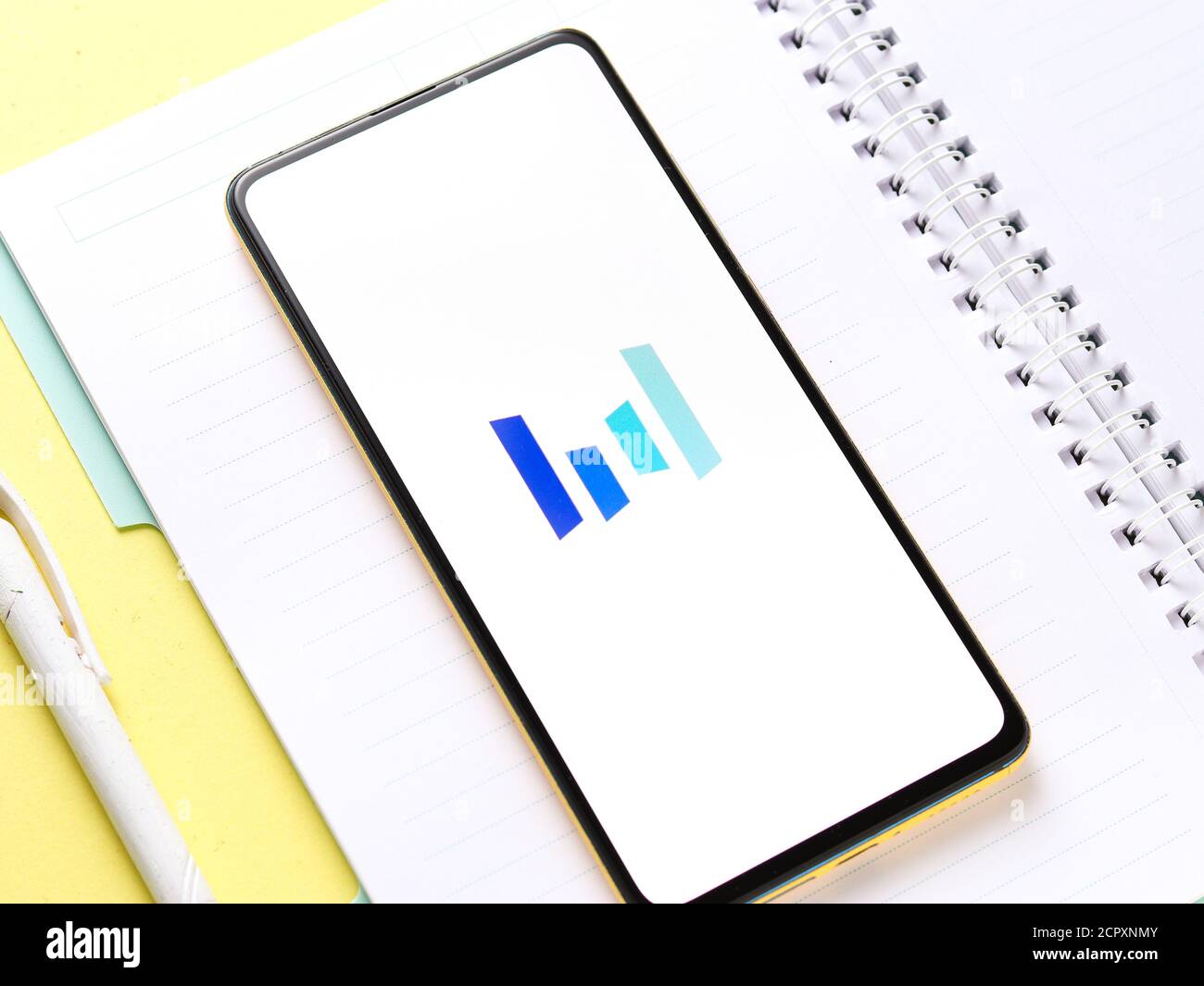 Assam, india - September 12, 2020 : Byte dance logo on phone screen ...