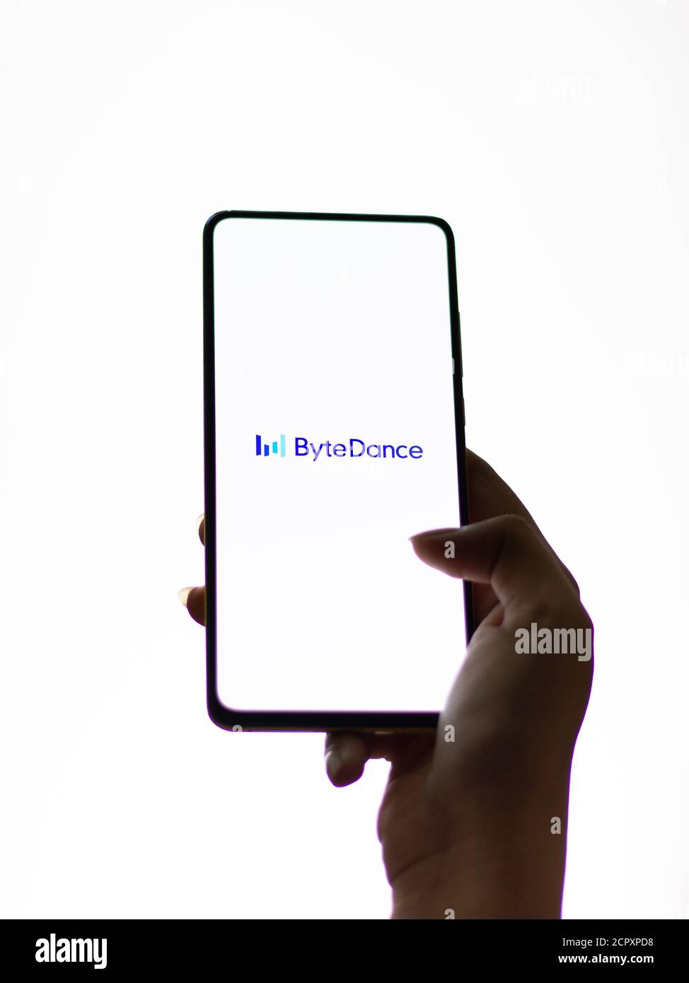 Assam, india - September 12, 2020 : Byte dance logo on phone screen ...