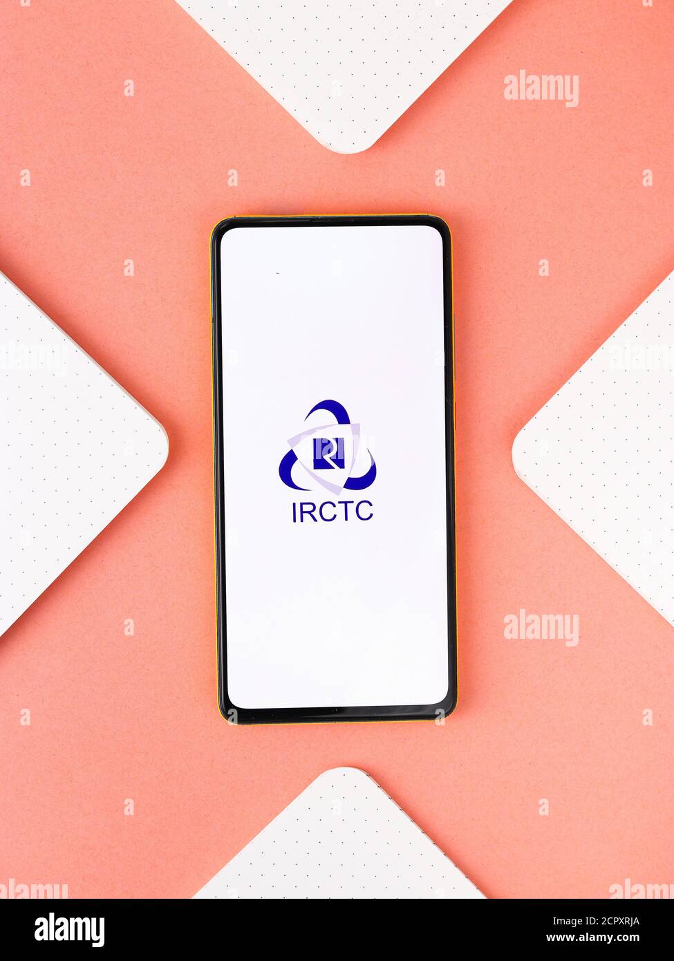 Assam, india - September 12, 2020 : Irctc logo on phone screen stock ...