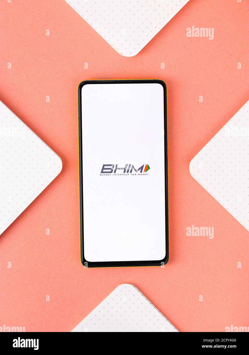 Assam, india - September 18, 2020 : Bhim upi logo on phone screen stock ...