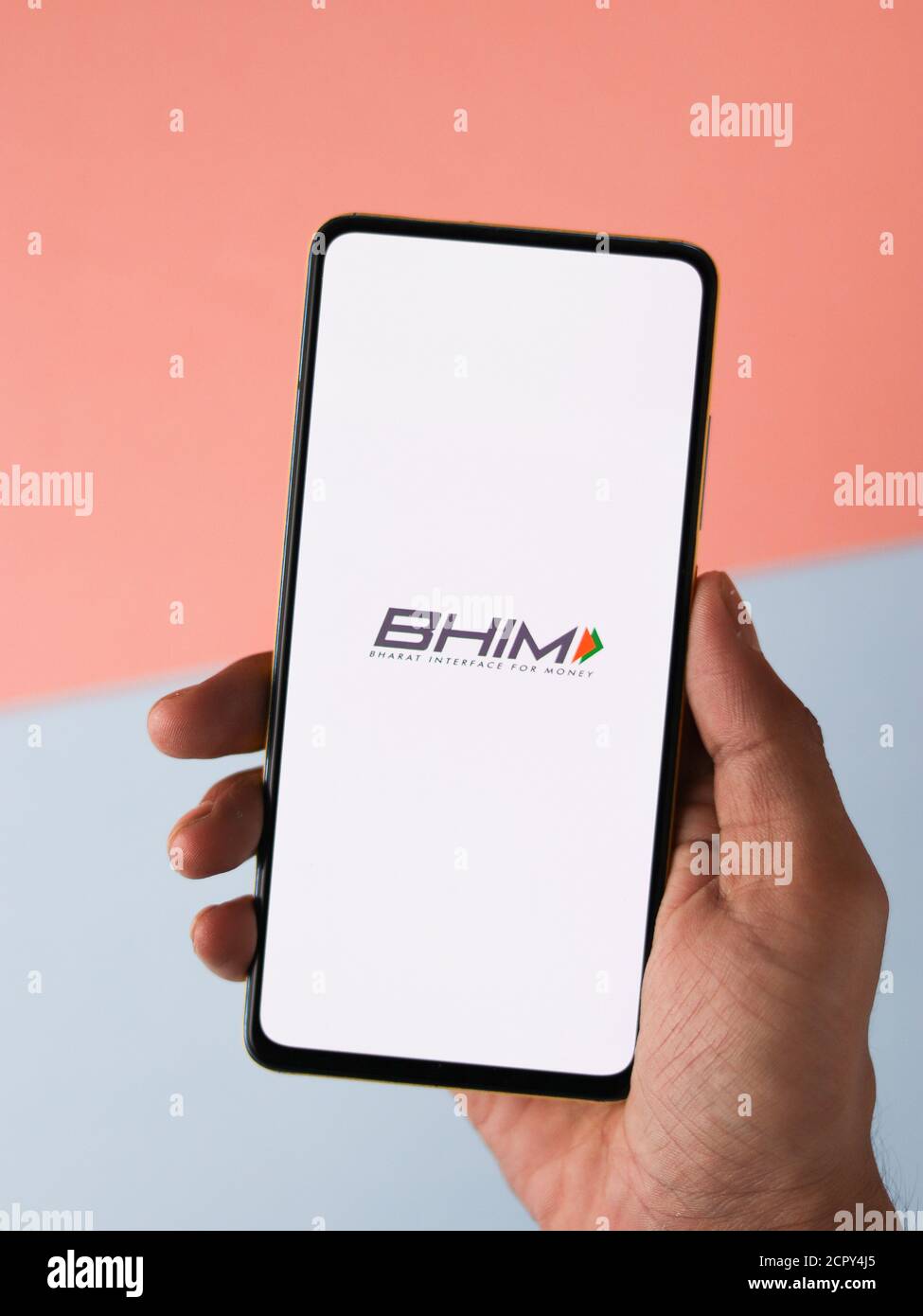 Assam, india - September 18, 2020 : Bhim upi logo on phone screen stock ...