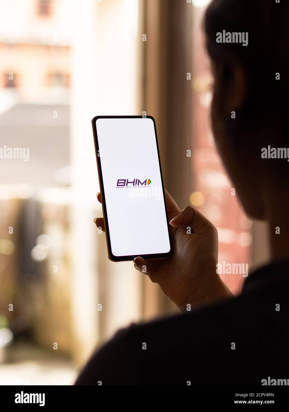 Assam, india - September 18, 2020 : Bhim upi logo on phone screen stock ...