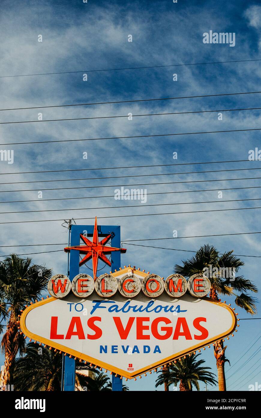 USA, Nevada, Las Vegas, famous Las Vegas welcome sign "Welcome to ...