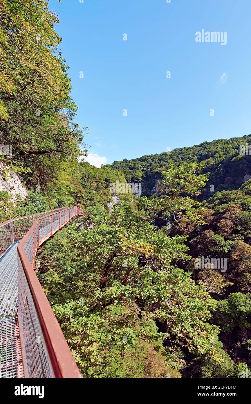 The photo session on the observation desk of suspension bridge of ...