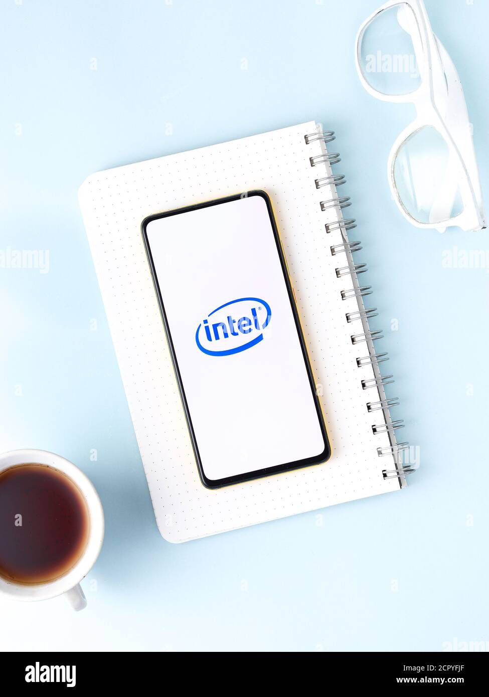 Intel logo on chip computer hi-res stock photography and images - Alamy