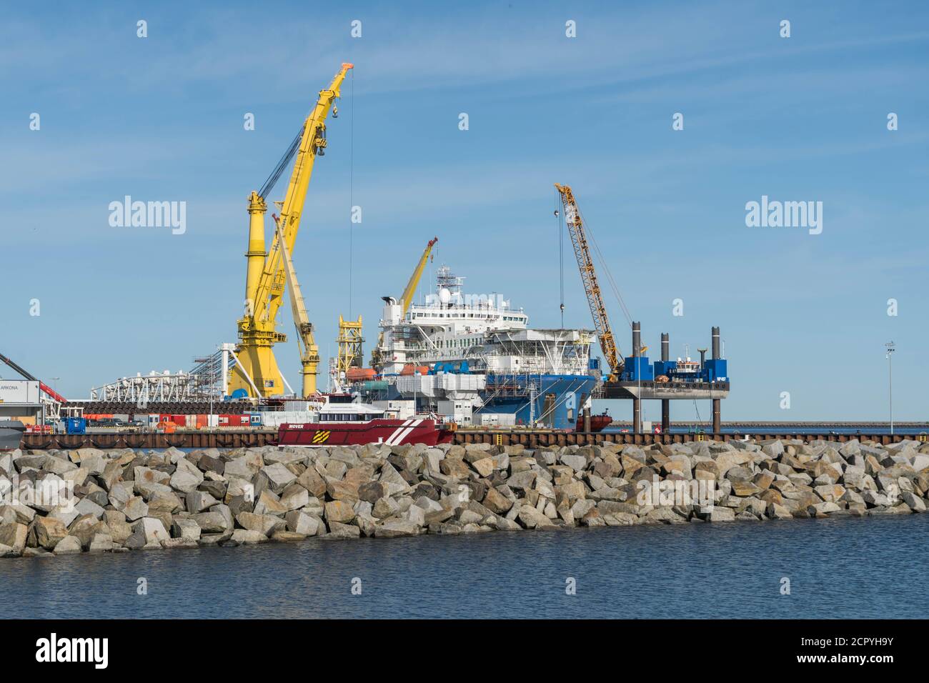Germany. Rügen , Port Mukran, 17th September 2020. Port of Mukran, near ...