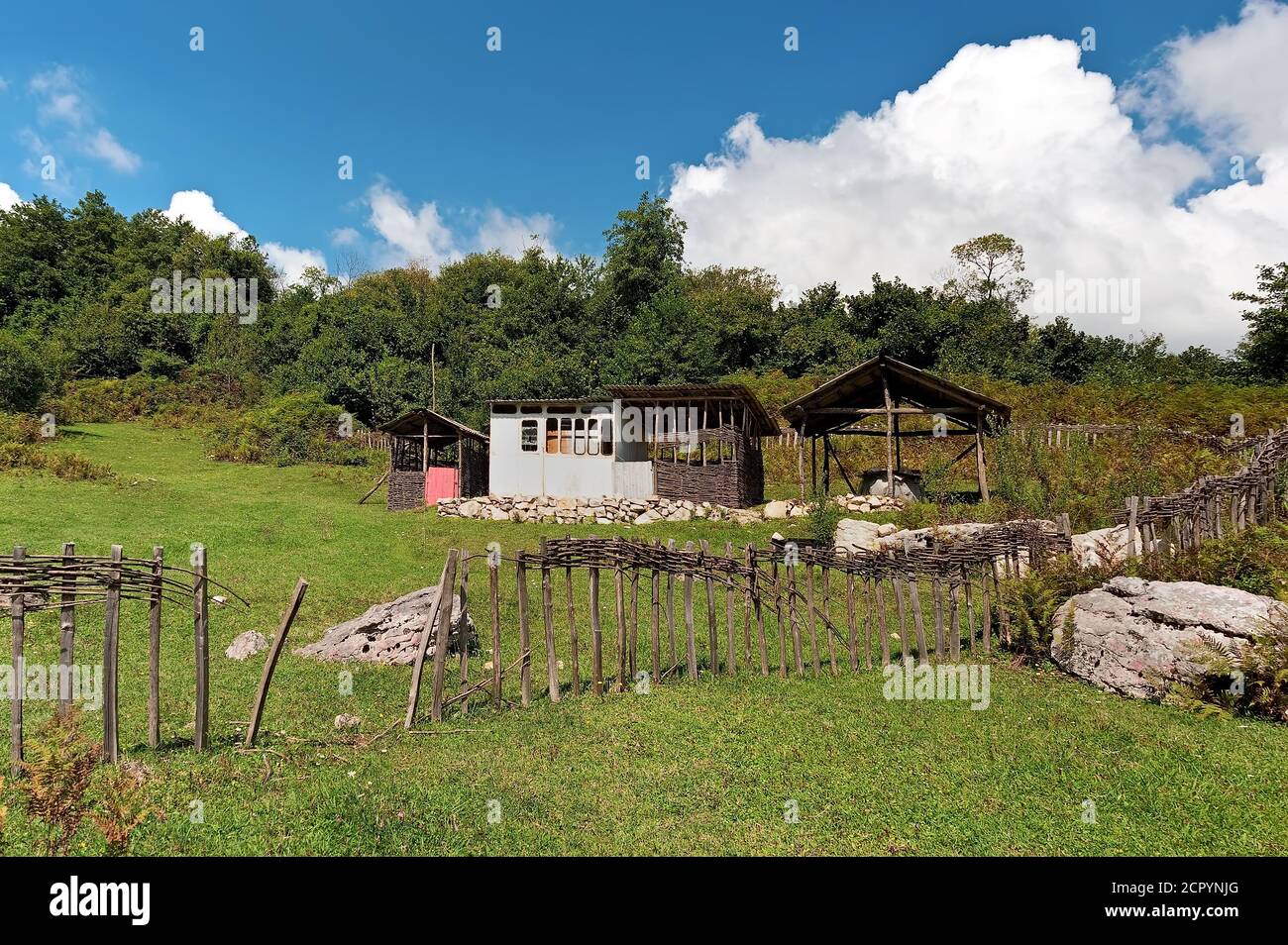 Rustic countryside landscape near the Okatse canyon in Georgia Stock ...