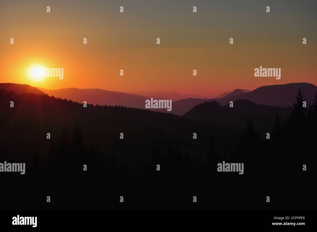 Zen tree silhouette mountain hi-res stock photography and images - Alamy