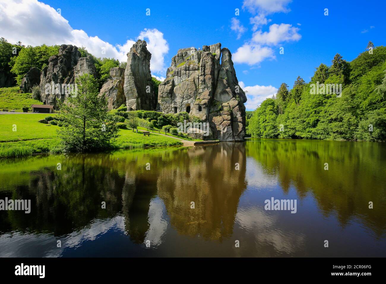 Externsteine, sandstone rock formation in the Teutoburg Forest, Horn ...
