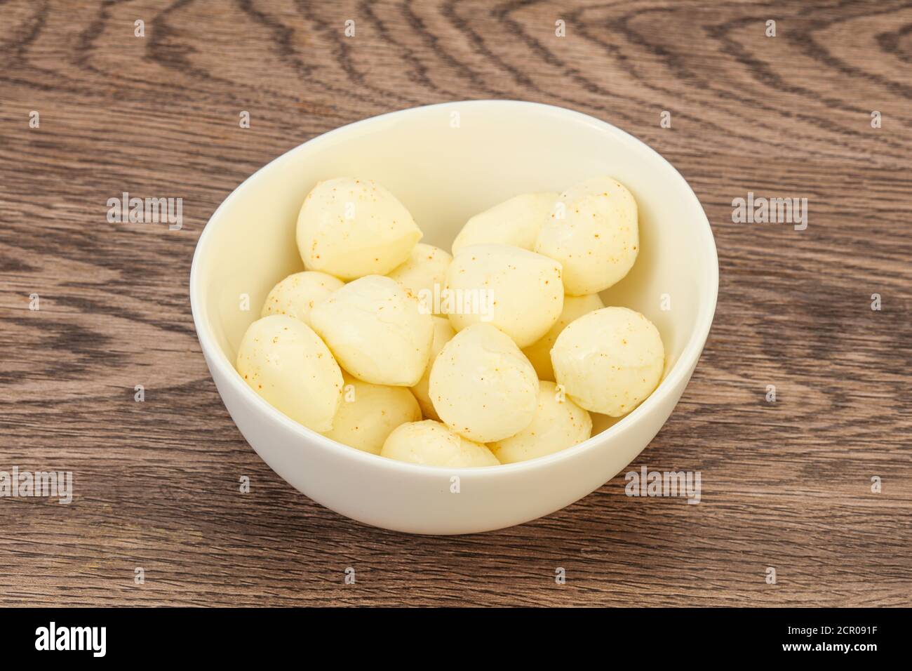 Natural tasty baby Mozarella cheese in the bowl Stock Photo - Alamy