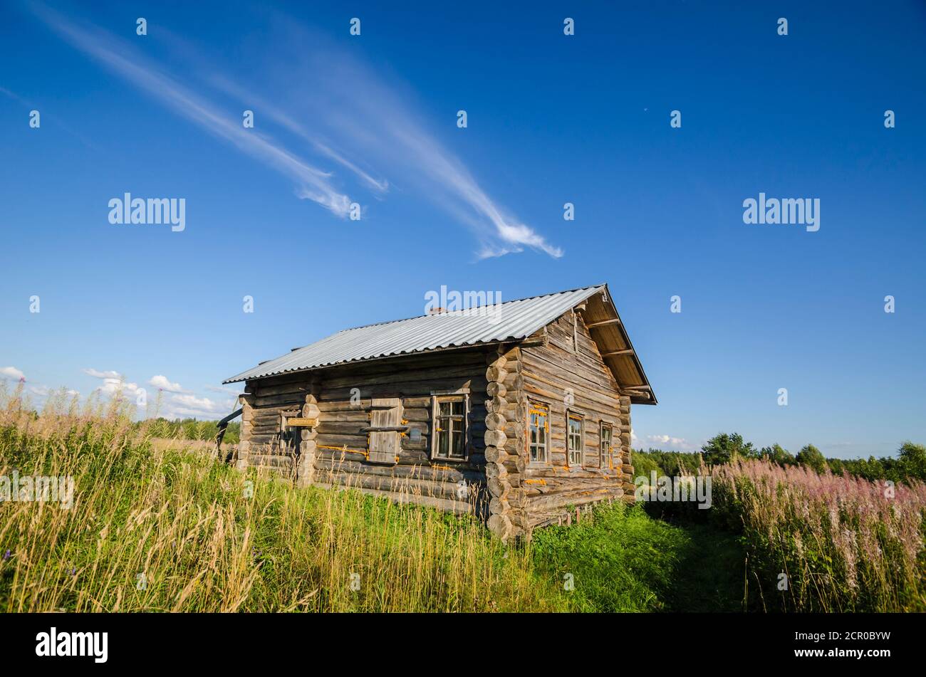 August, 2020 - Dumino. Abandoned houses in a Russian village. Russia ...