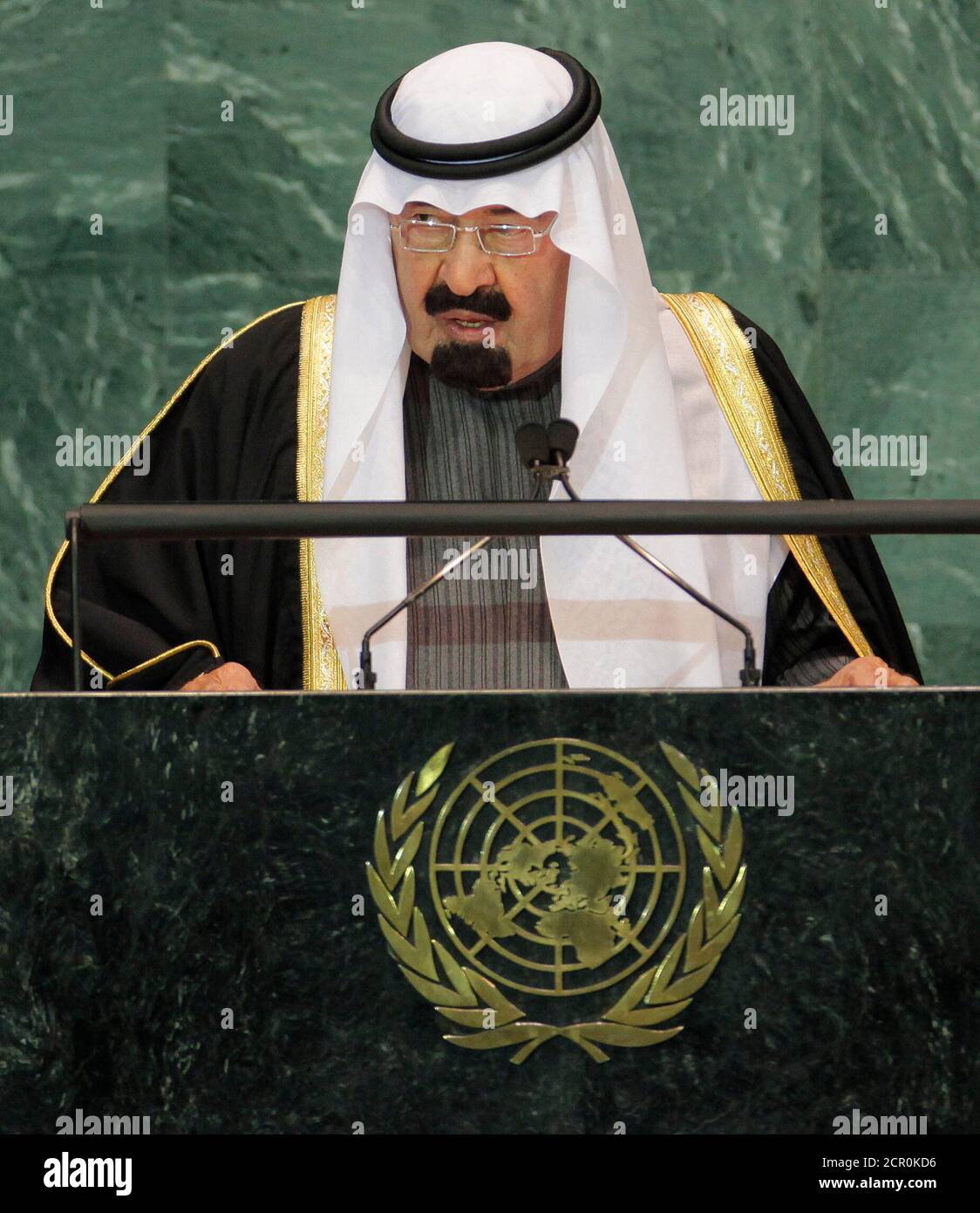 Saudi Arabia's King Abdullah bin Abdul Aziz Al Saud speaks during a ...