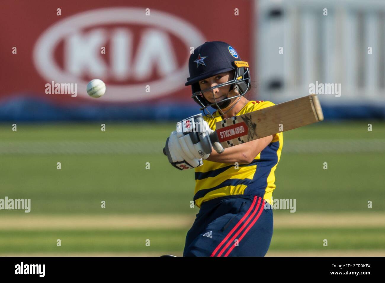 London, UK. 19 September, 2020. Chloe Brewer batting as the South East ...
