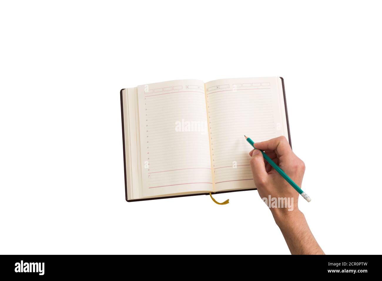 Hand write on the notebook Stock Photo - Alamy