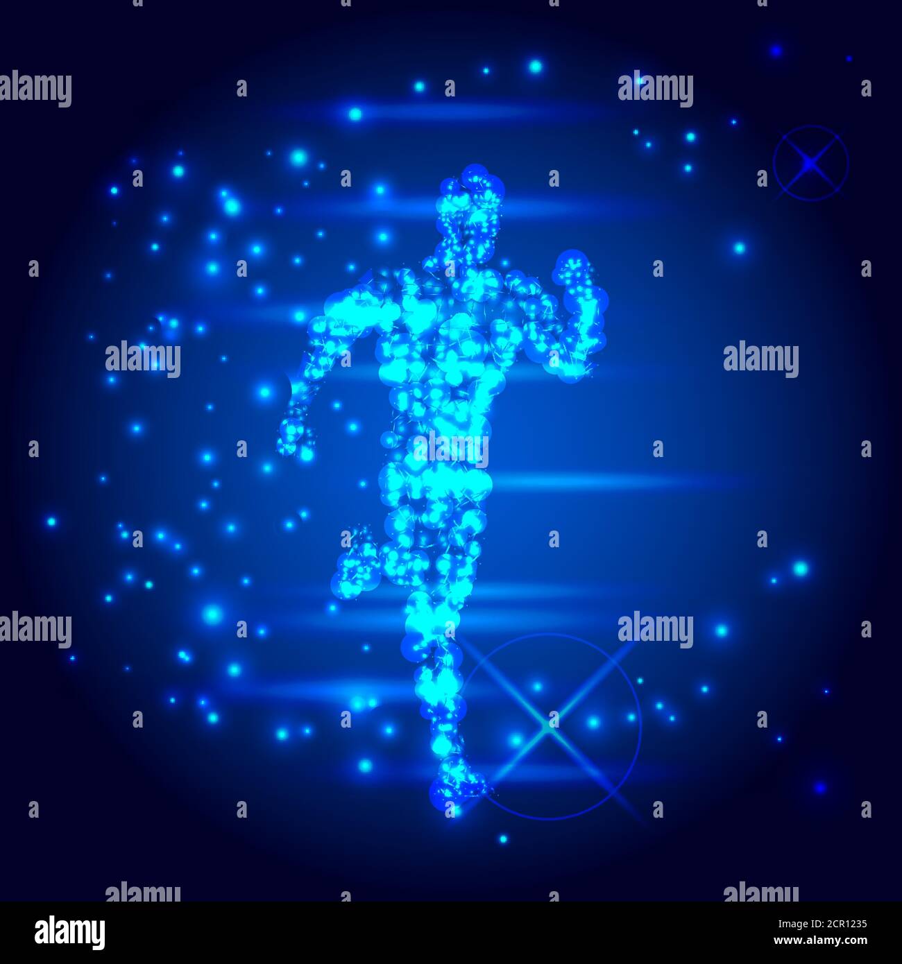 Running man. design technology innovation concept. abstract background ...