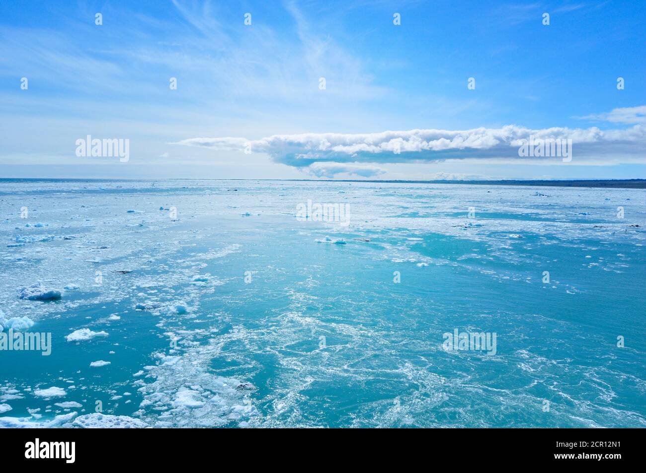 Glacial ice, Alaska glacier field and mountains Stock Photo - Alamy