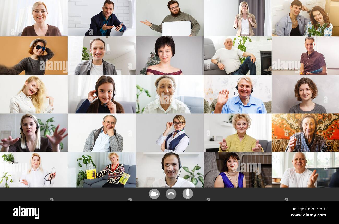 Group Corporate Video Conference Computer Monitor Screen Stock Photo ...