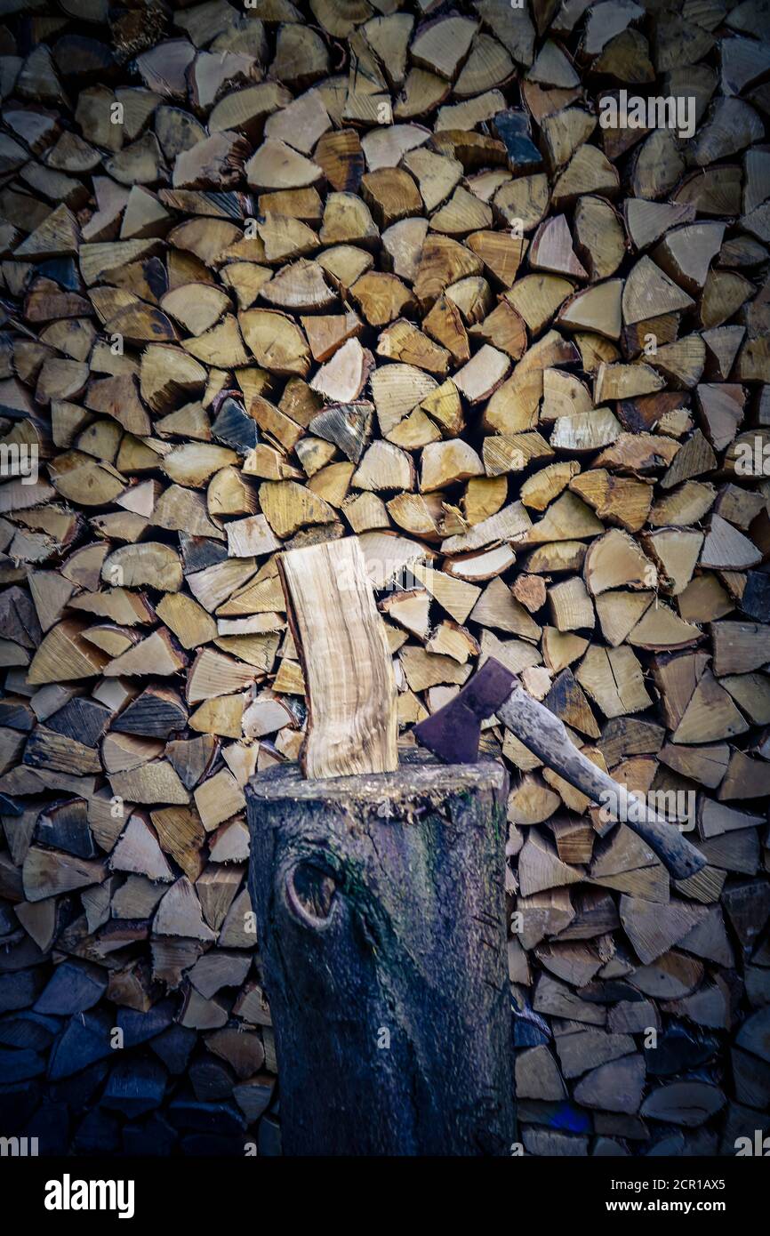 a stack of fire wood Stock Photo - Alamy