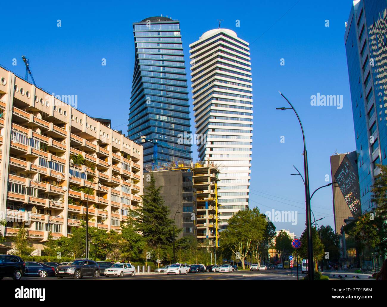Tbilisi, Georgia - September 18, 2020: Modern building tower in Tbilisi ...
