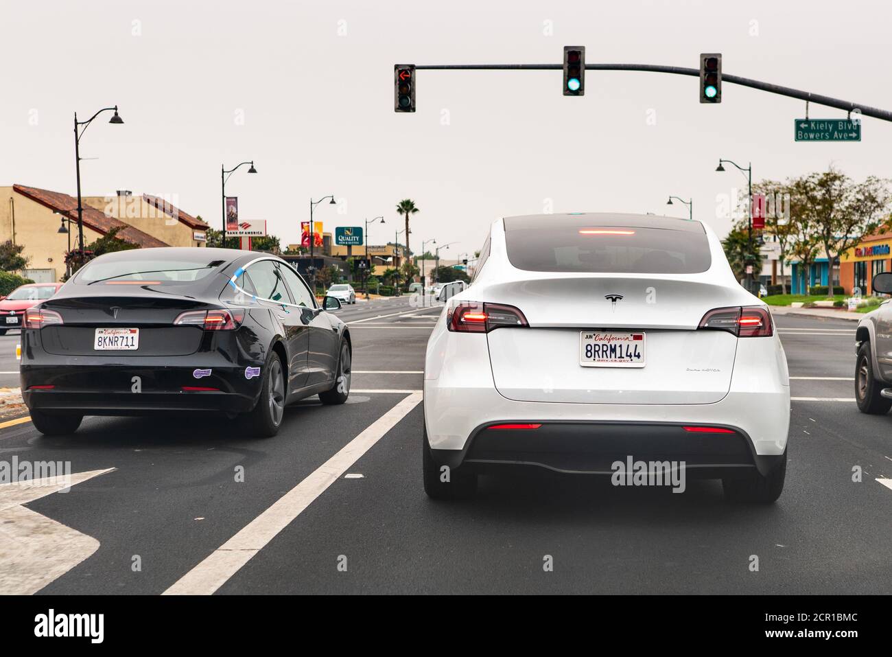 September 10, 2020 Santa Clara / CA / USA - Tesla Model Y and Tesla ...