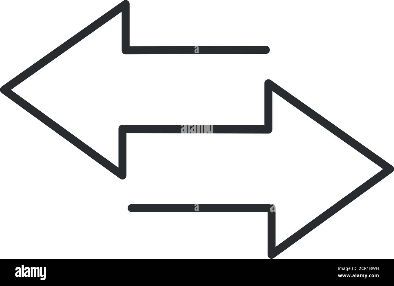 arrows different direction guide line icon vector illustration Stock ...