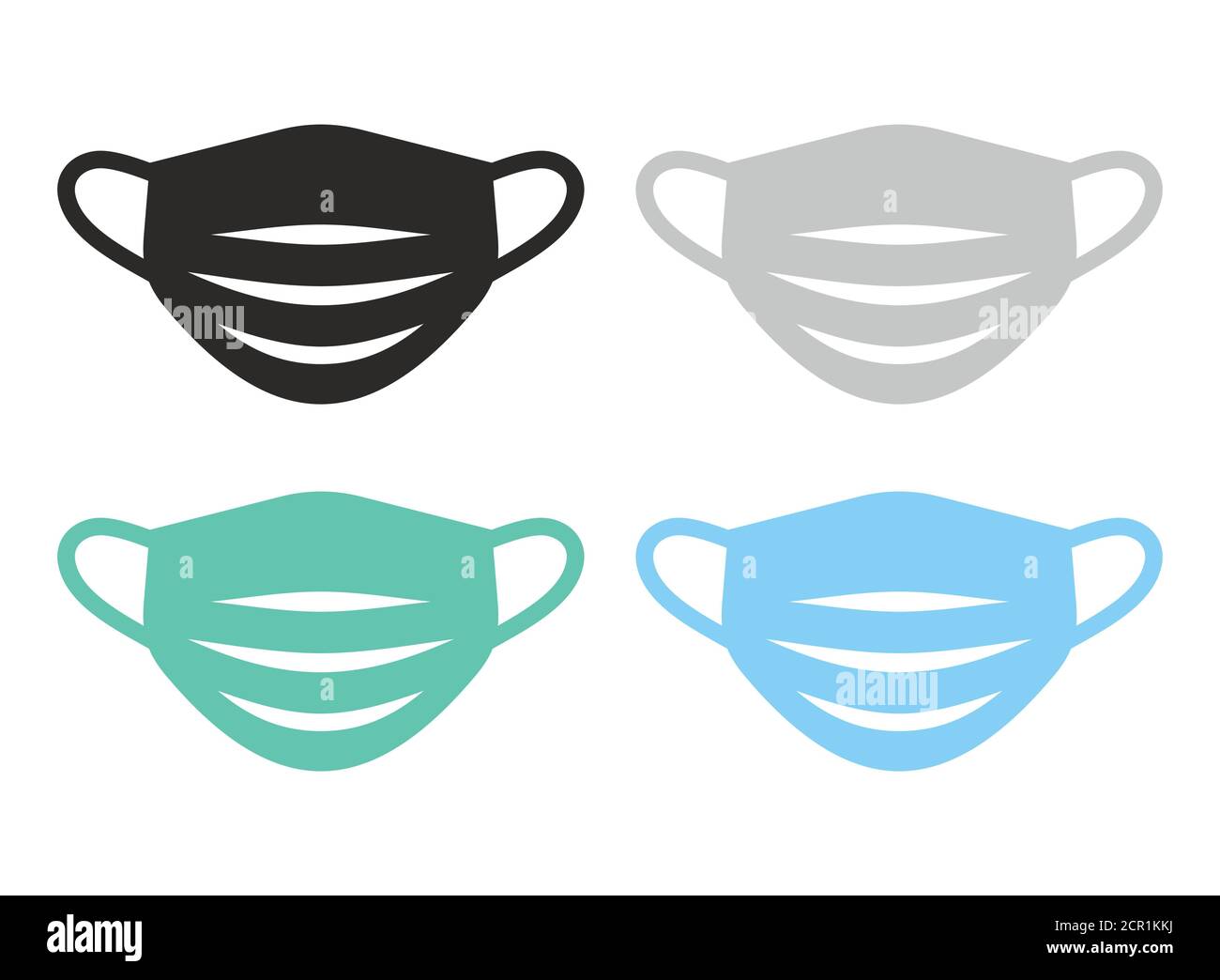 Medical face mask icon set. Vector icon isolated on white background ...