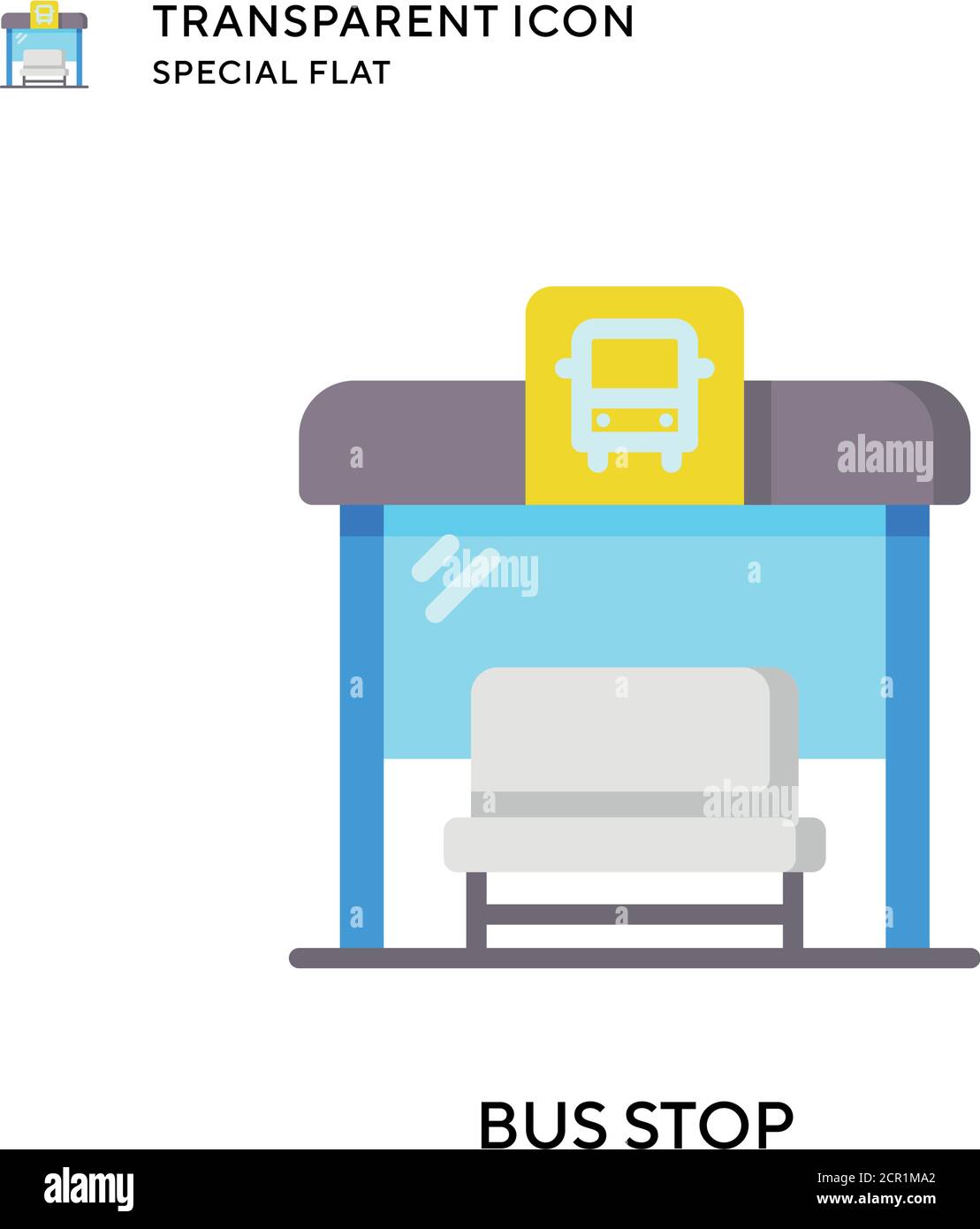 Bus stop vector icon. Flat style illustration. EPS 10 vector Stock ...