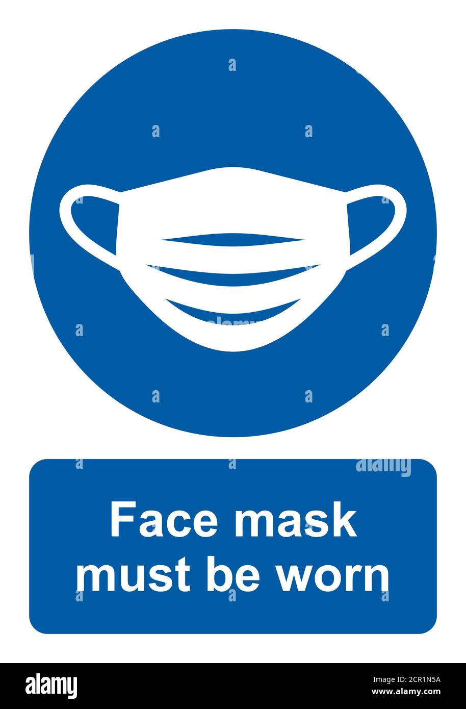 Safety sign, Face mask must be worn. Vector icon isolated on white ...