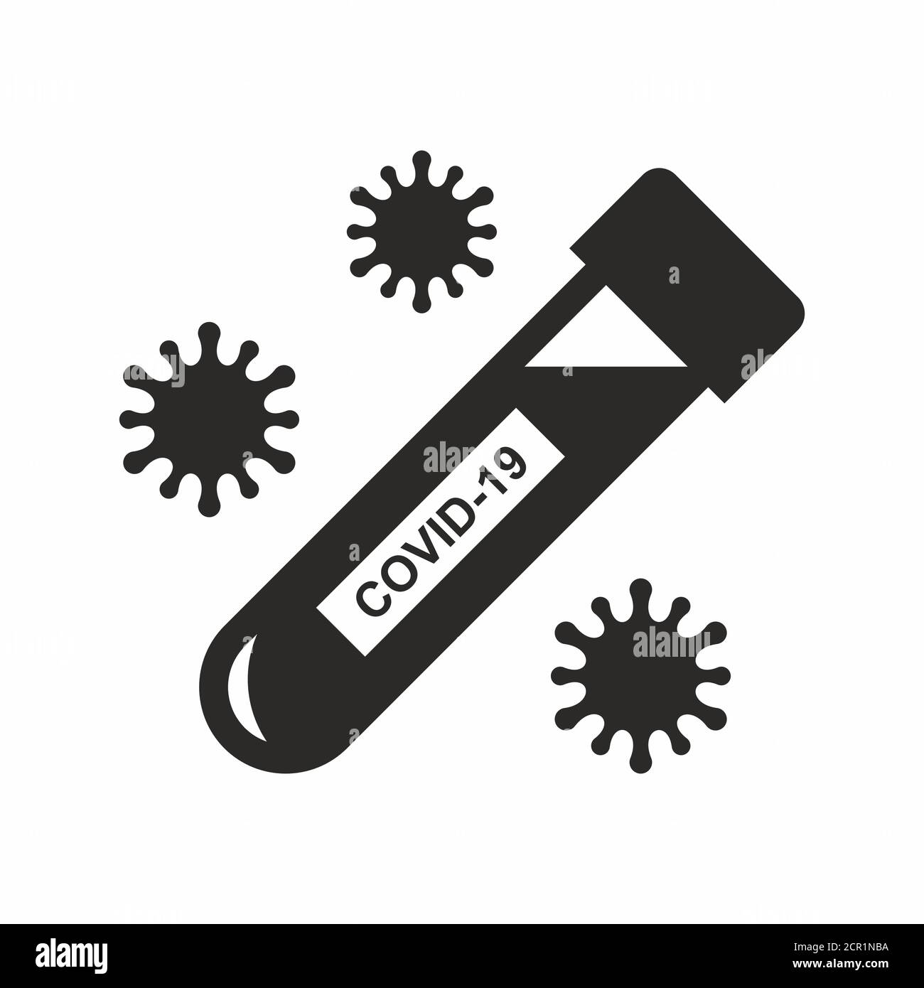 Coronavirus (COVID-19) blood test tube icon. Vector icon isolated on ...