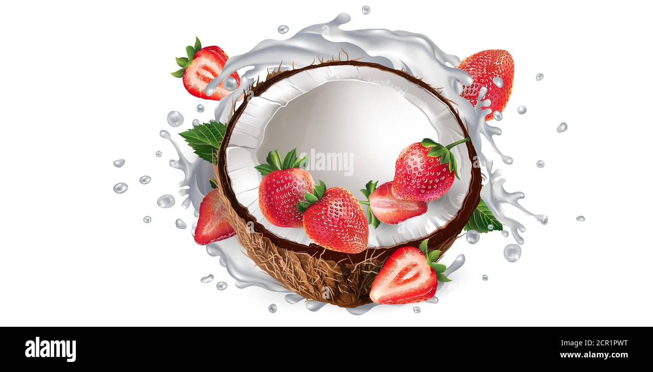 Coconut drink splash Stock Vector Images - Alamy