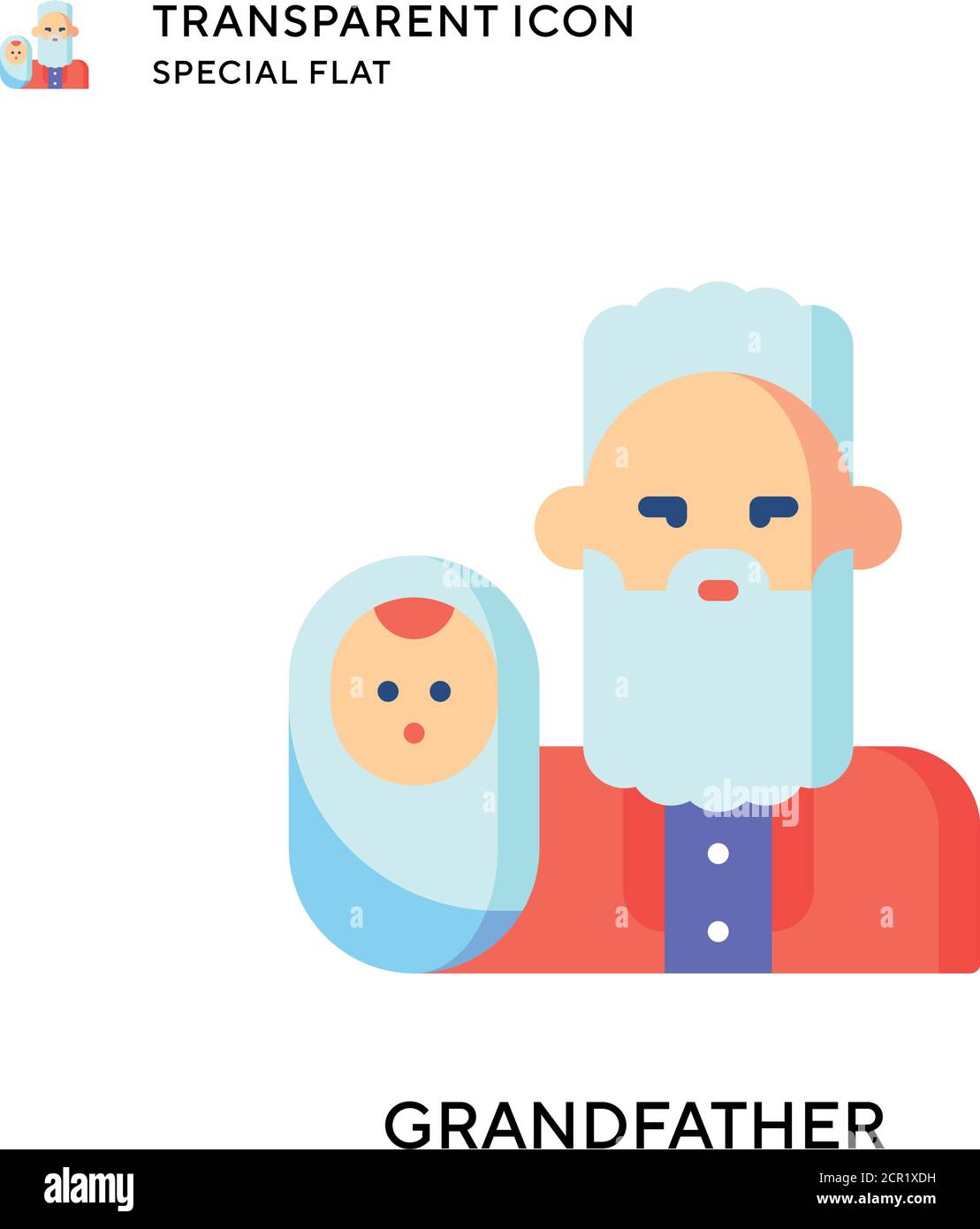 Grandfather vector icon. Flat style illustration. EPS 10 vector Stock ...