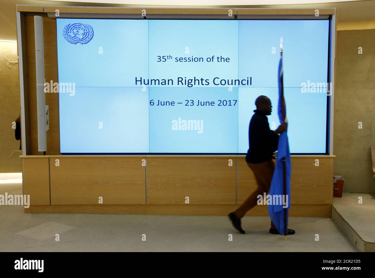 United nations human rights flag hi-res stock photography and images ...