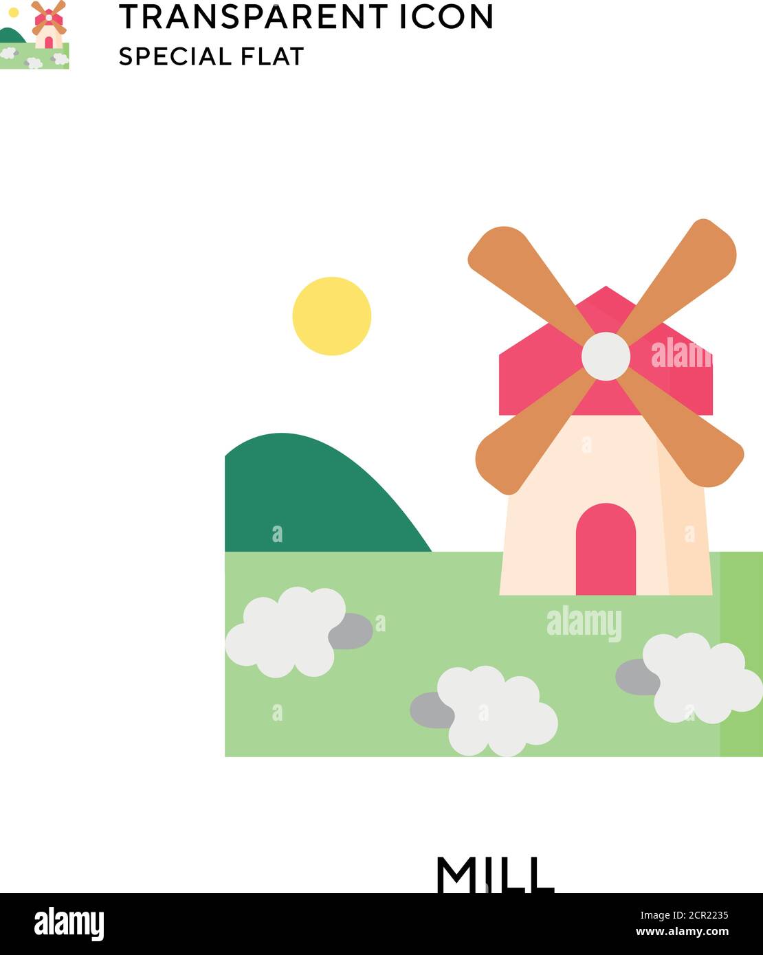 Mill vector icon. Flat style illustration. EPS 10 vector Stock Vector ...