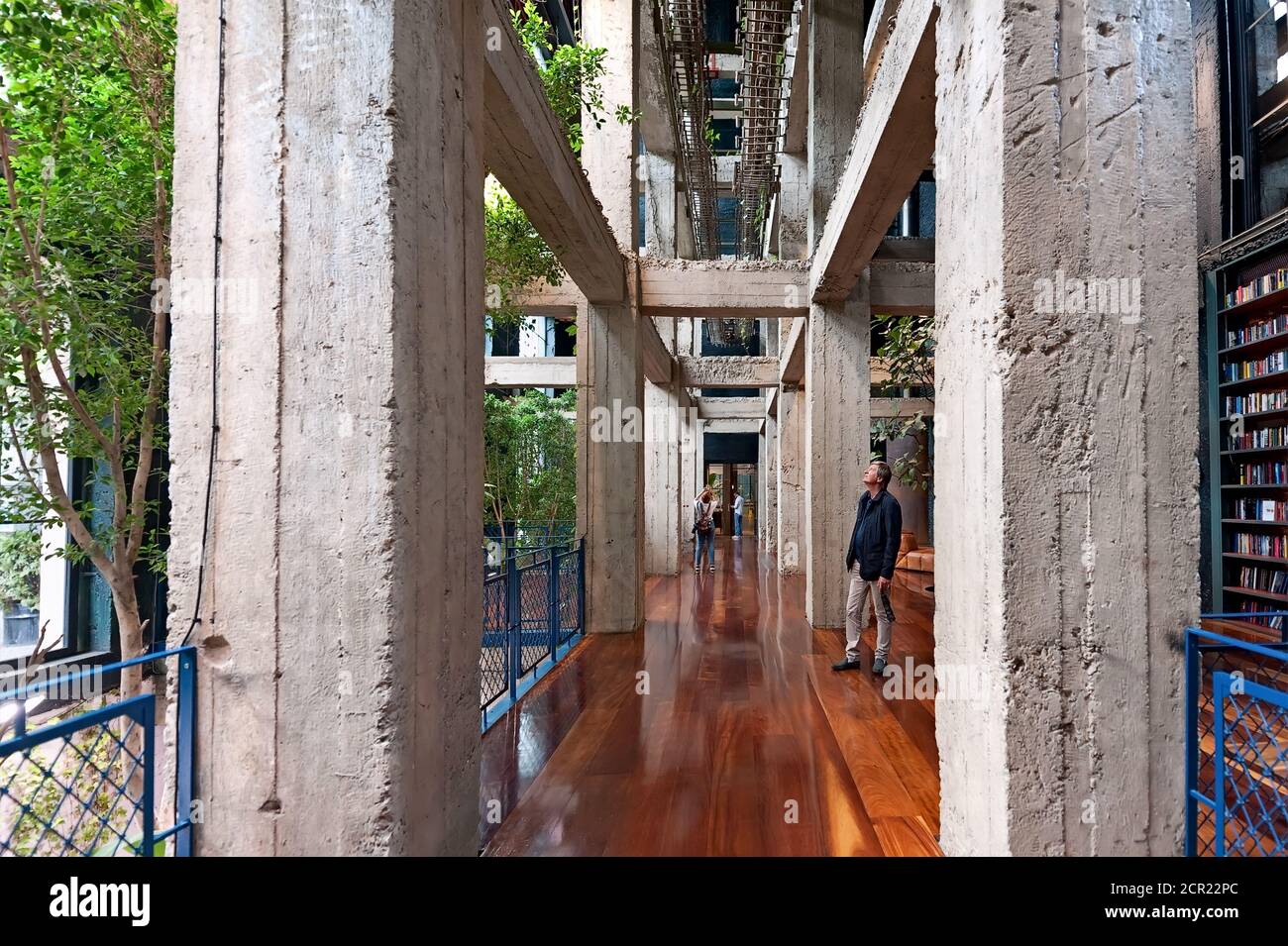Unusual hard loft interior of Stamba hotel lobby in Tbilisi Georgia ...