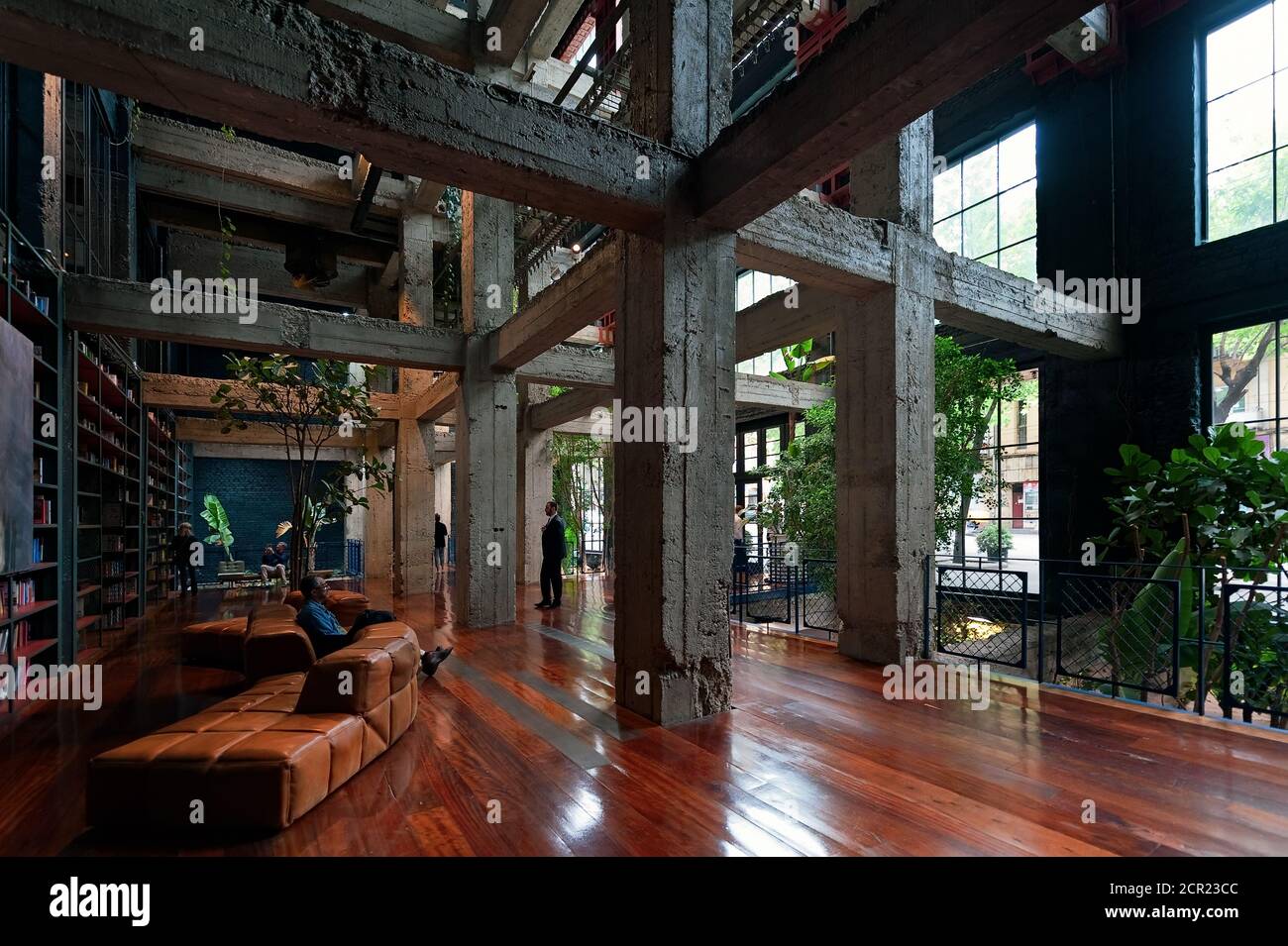 Unusual hard loft interior of Stamba hotel lobby in Tbilisi Georgia ...