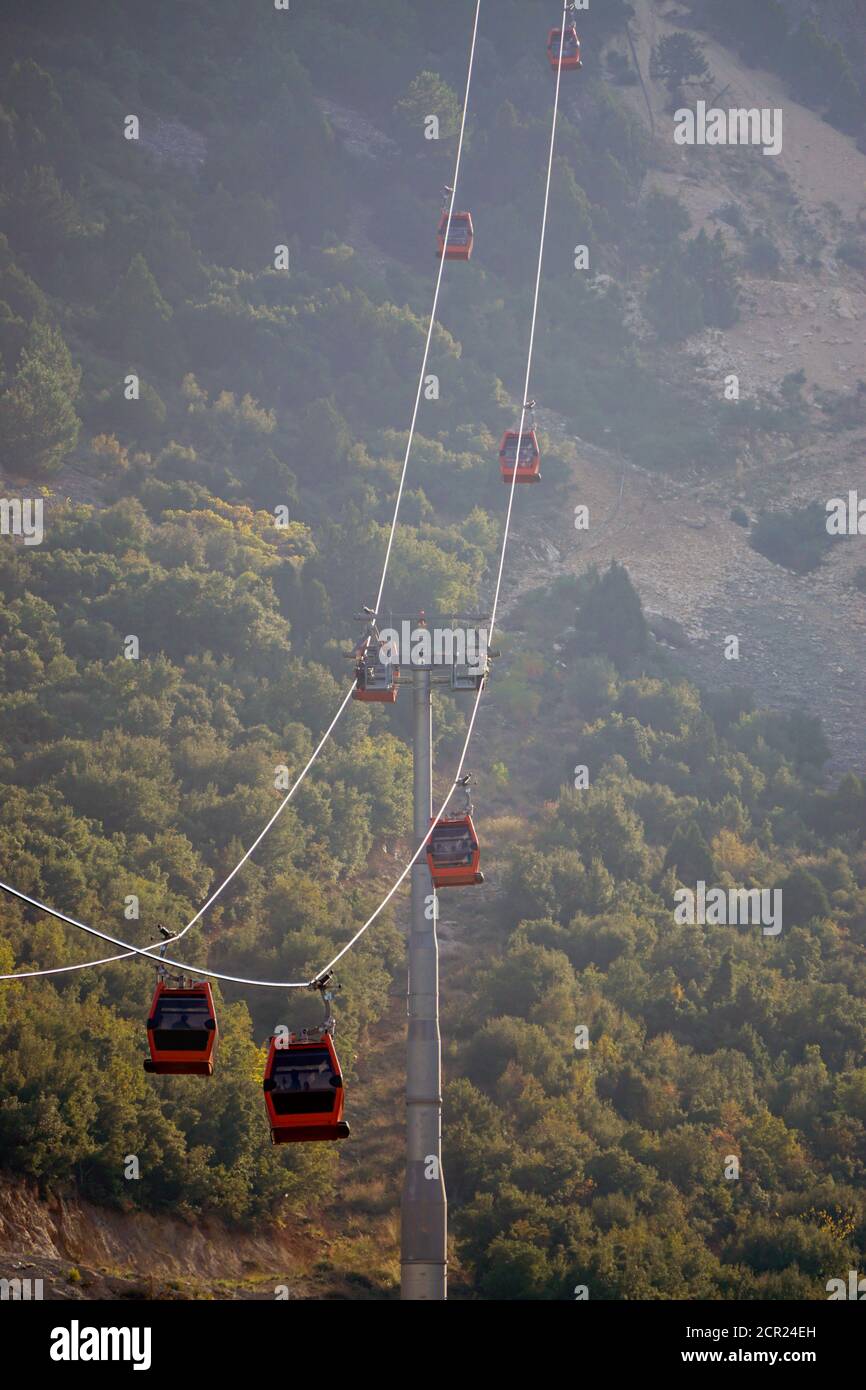 Teleferik telpher cable car in denizli Turkey Stock Photo - Alamy